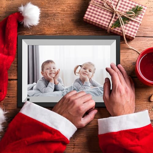Digital Picture Frame, 10.1 inch WiFi Digital Photo Frame 32GB, 1280*800 IPS Touch Screen, Smart Electronic Picture Frame Slideshow, Load Photo Video from phone via Frameo App, Rotating, Gift VNEIMQN