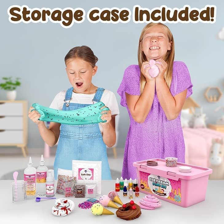 Original Stationery Ice Cream Slime Kit for Girls, Amazing Ice Cream Slime Making Kit to Make Butter Slime, Cloud Slime and Foam Slimes, Great Gift Idea