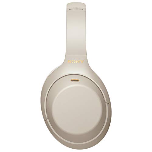 Sony WH1000XM4/S Premium Noise Cancelling Wireless Over-The-Ear Headphones Bundle with Deco Gear Wood Headphone Display Stand and Protective Travel Carry Case