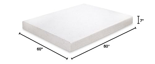 SLEEPLACE 7 Inch Memory Foam Mattress, White (Queen)