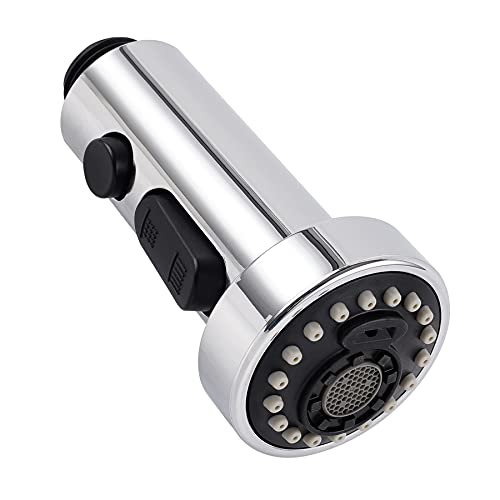 iFealClear Pull Down Kitchen Faucet Spray Head, 3 Function Kitchen Sink Sprayer Replacement Nozzle, 10 Adapters Compatible with Moen Delta Faucet, Kitchen Sink Faucet Replacement Parts, Chrome