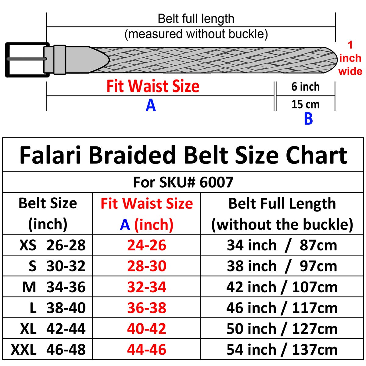 Falari Women's Leather Braided Belt 6007 - White-M