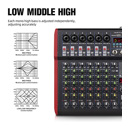 D Debra SI Series Professional Portable Recording Mixer Audio with 99 DSP Digital Effects Mic Preamps and USB for DJ Mixer Console Karaoke Home Recording Studio (SI-8UX)