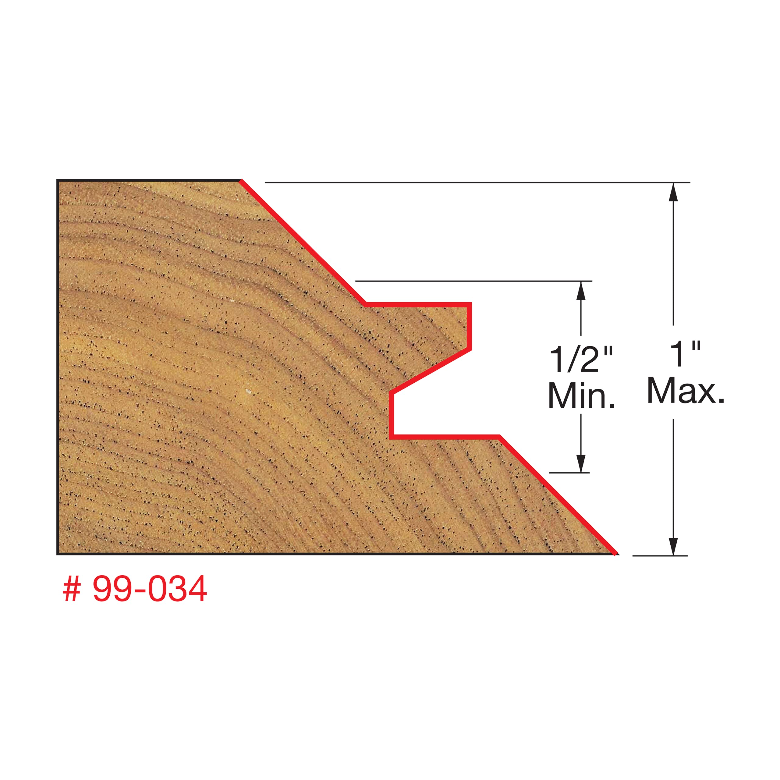 Freud 2-3/4" (Dia.) Lock Miter Bit with 1/2" Shank (99-034), Pack of 1, Perma-SHIELD Coating Red