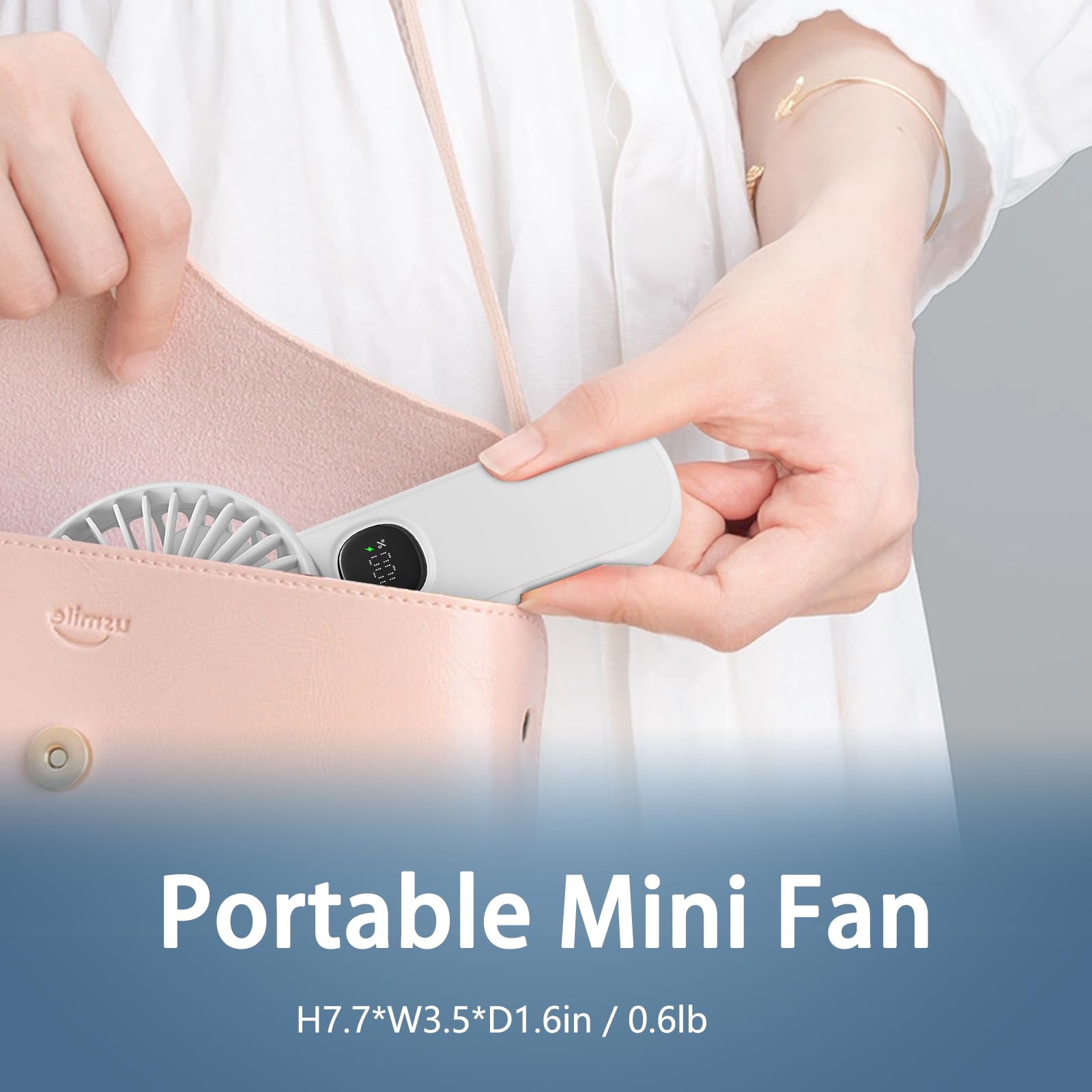 JODNO Portable Handheld Fan 2 Pack, Foldable Mini Hand Fan USB Rechargeable Battery Operated Fan with 5 Speeds Quiet Small Personal Neck Fan Eyelash Fan for Women Men Office Outdoor Travel Camping
