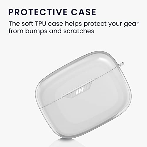 kwmobile Earphones Case Compatible with JBL Tune 230 NC TWS / T230NC - Crystal TPU Two-Part Earbuds Case - Transparent