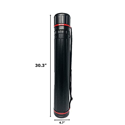 Muellery Expandable Hard Plastic Poster Tube Storage Tube Holder Blueprint Document Drafting Tube Adjustable Strap Expand from 30.3β to 53.1β Diameter 4.7