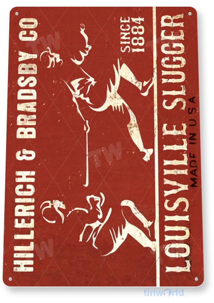 Tinworld TIN Sign “Louisville Slugger Bat Metal Decor Wall Art Bar Shop A478