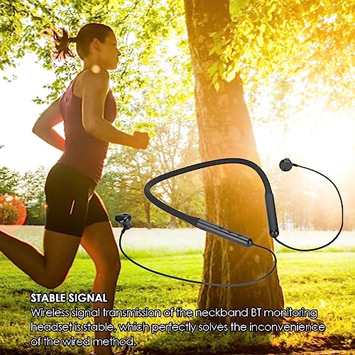 Neckband Monitor Headphone, 20ms Ultra Low Latency Multi Function Headset with Mic in Ear Magnetic Neckband Earphone for Phone Call Live Streaming Karaoke