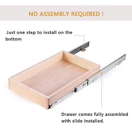 Mulush Pull Out Cabinet Organizer, Soft Close Wood Drawer Storage Slide Out Shelves for Kitchen, 14βW x 21βD, Requires At Least 15.5β Cabinet Opening, Finished