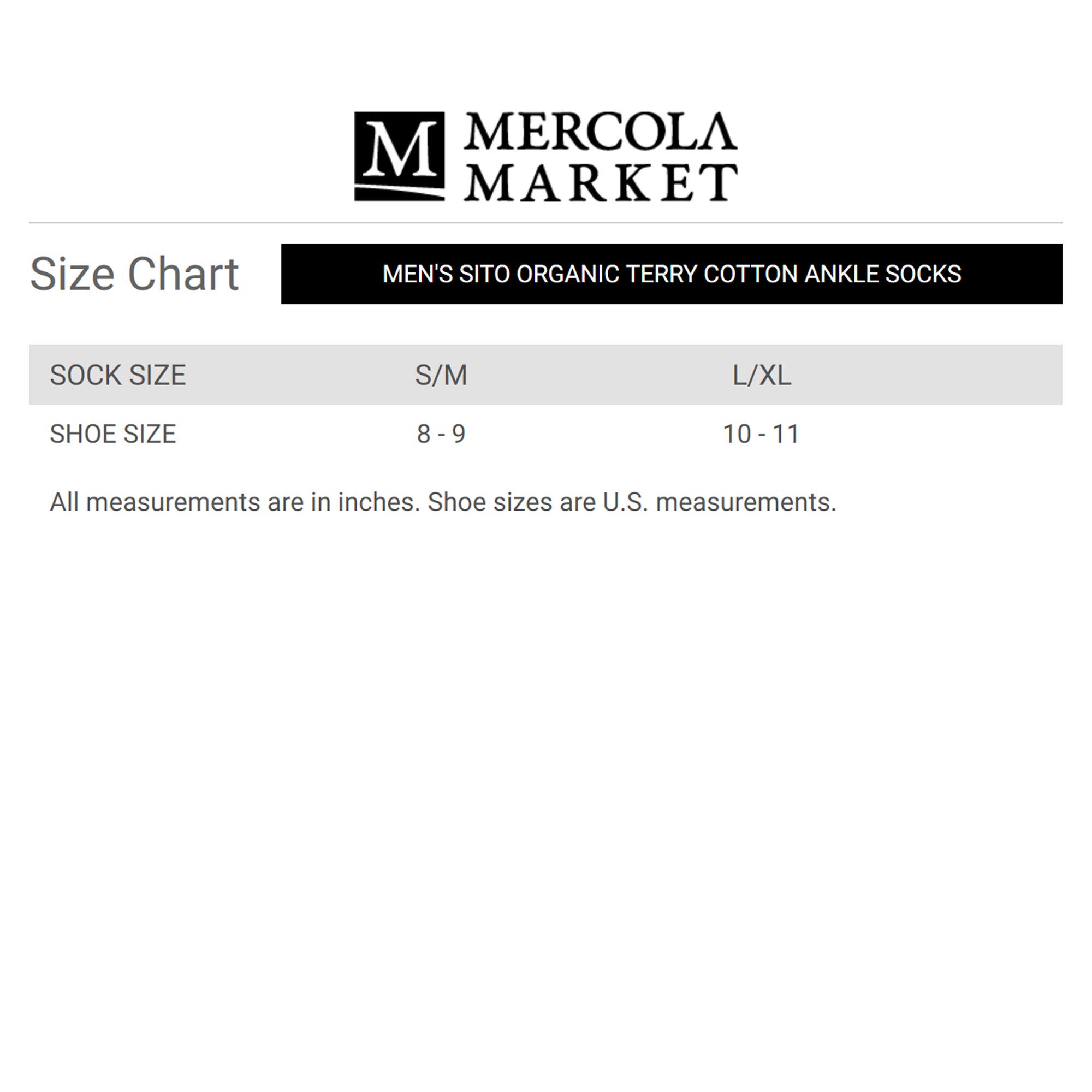 Dr. Mercola Men's SITO Organic Terry Cotton Ankle Socks 3-Pack, White, L/XL, GOTS Certified