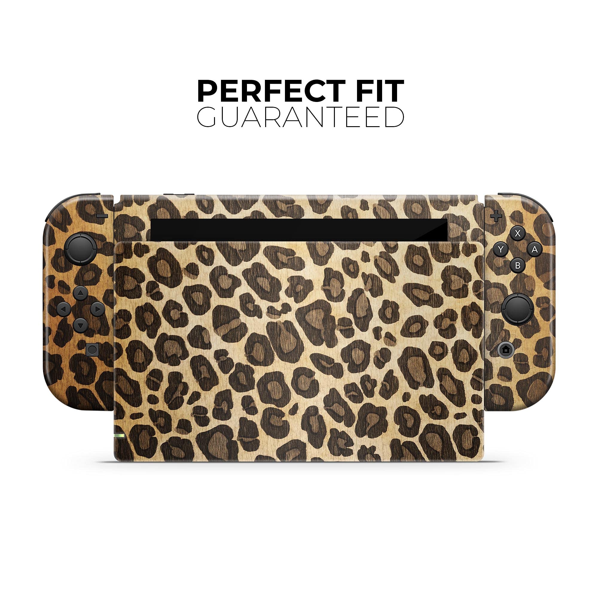 Design Skinz - Compatible with Nintendo Switch OLED Console Bundle - Skin Decal Protective Scratch-Resistant Removable Vinyl Wrap Cover - Vibrant Leopard Print V23