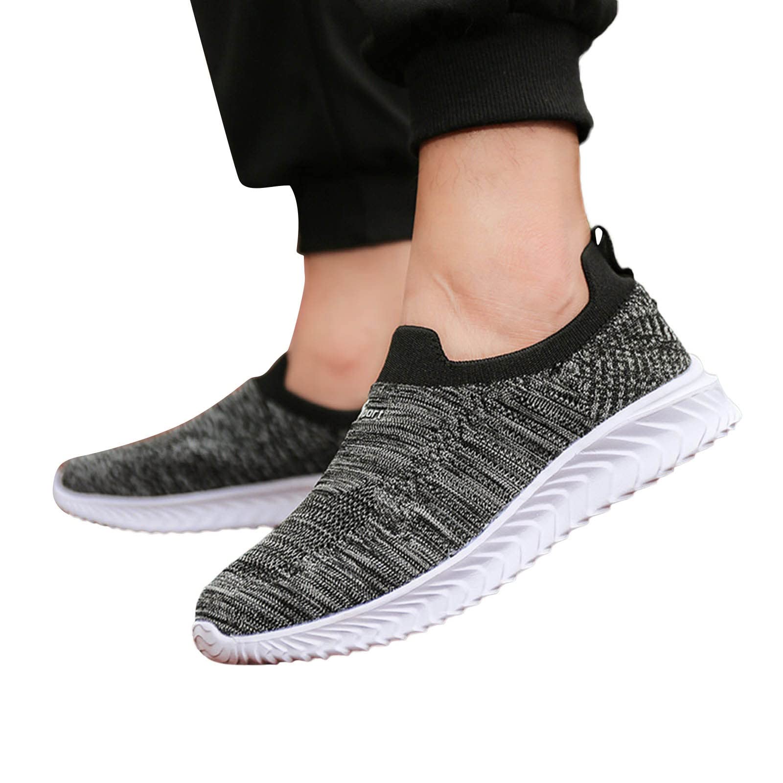FASDNENDYS Men Couple Shoes Summer Large Size Lightweight Mesh Outdoor Non Slip Casual Running Shoes Men Sneaker Size 10 Grey