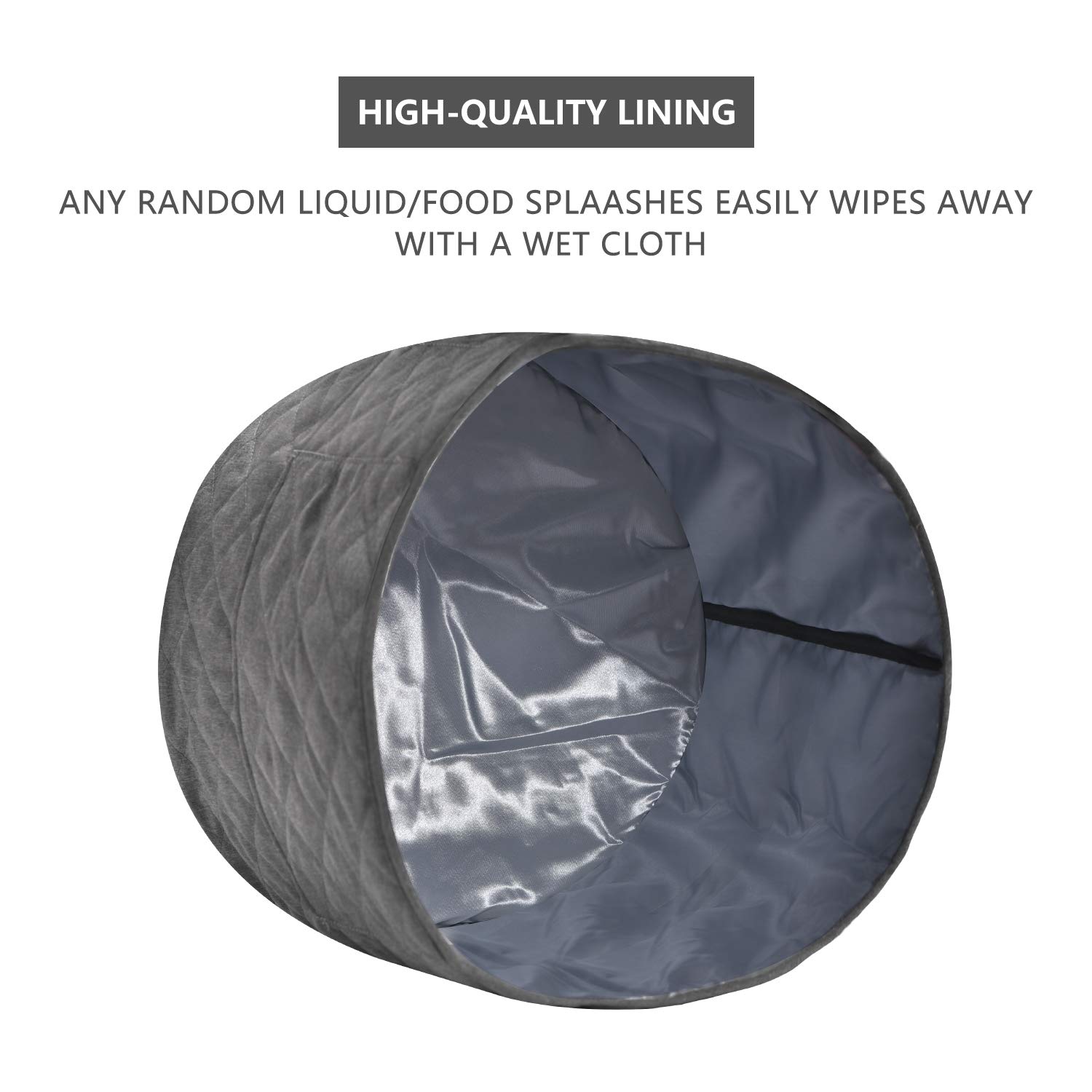 Dust Cover for Instant Pot Pressure Cooker, Cloth Cover with Pockets for Holding Extra Accessories, Waterproof Easy Cleaning,Can Ironable (Dark Gray, For 8 Quart Instant Pot)