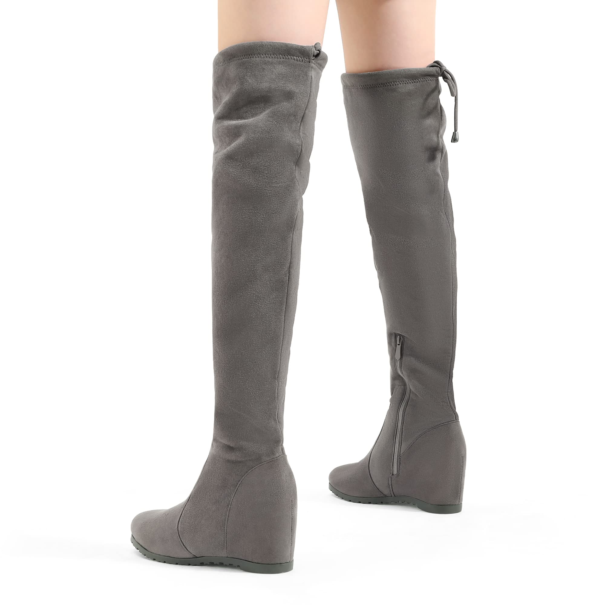 DREAM PAIRS Women's Leggy Black Faux Suede Over The Knee Thigh High Boots - 8 M US