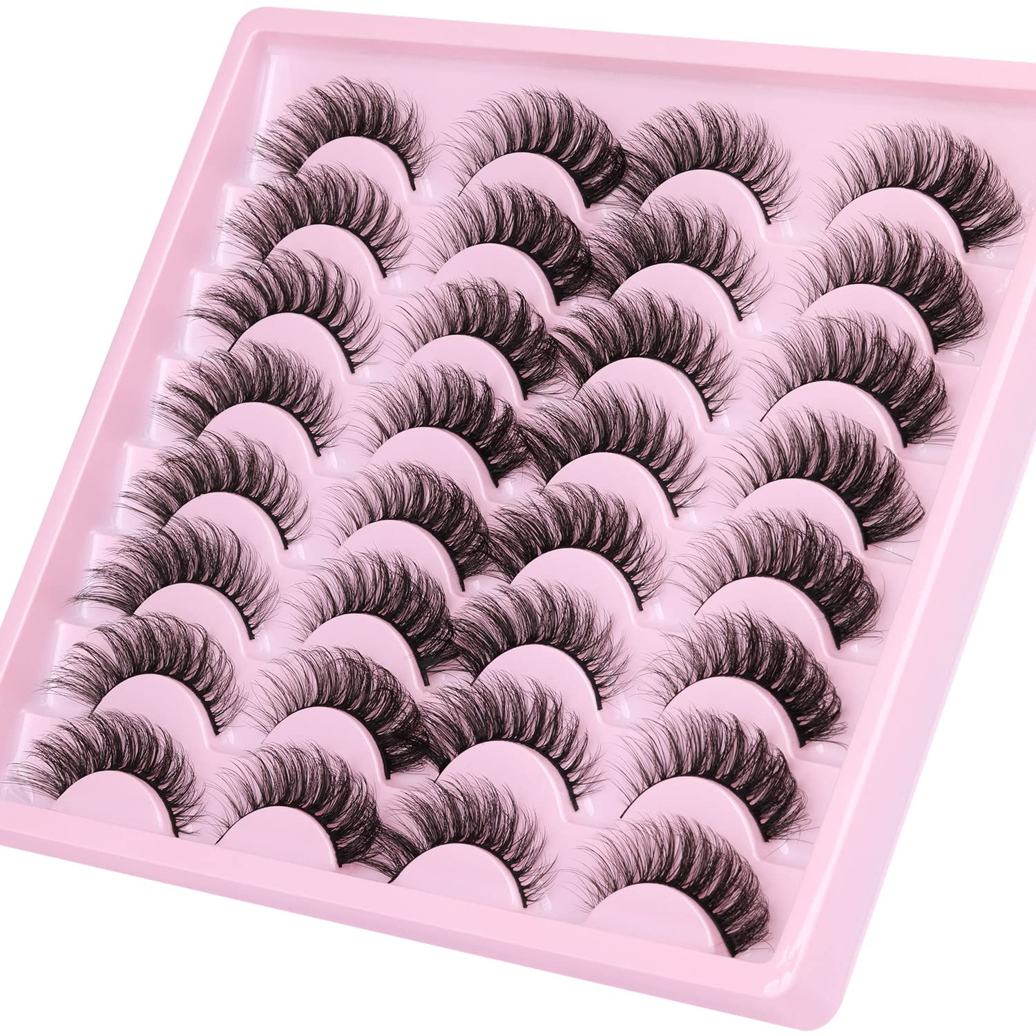False Eyelashes Natural Look Wispy Fake Lashes Fluffy 15mm Short Cat Eye Faux Mink Eyelashes Wispies Strip Lashes Pack by Delyneph