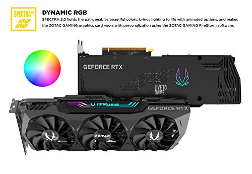 ZOTAC GAMING GeForce RTX 3080 Trinity OC 10GB GDDR6X 320-bit 19 Gbps PCIE 4.0 Graphics Card, IceStorm 2.0 Advanced Cooling, SPECTRA 2.0 RGB Lighting, ZT-A30800J-10P