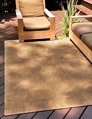 Unique Loom Outdoor Botanical Collection Area Rug - Vine (8' x 11' 4" Rectangle, Brown/ Beige)