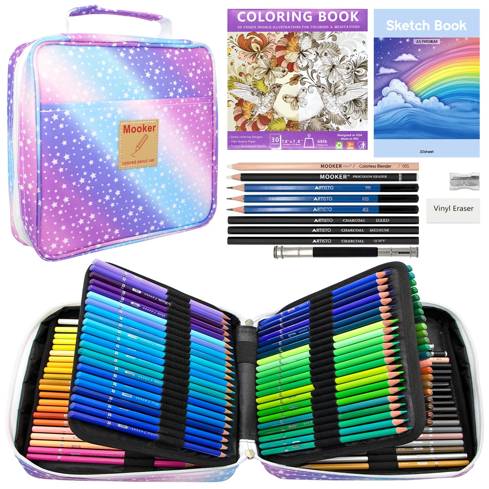Drawing Pencils Sketch Art Set-40PCS Drawing and Sketch Set Includes 18 Sketching Graphite Pencils,Graphite and Charcoal Pencils,100Pages Sketch Pad and Accessories