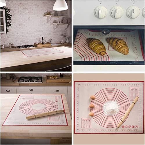 Extra Large, Thick Silicone Pastry Mat, Non-stick, Non-Slip, Baking mat, Dough Rolling Mat 24ββ (W) x 32ββ (L)