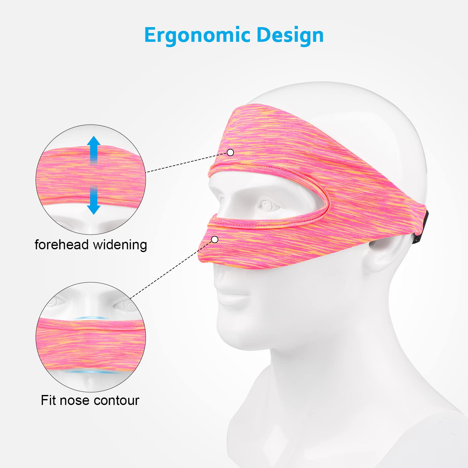 EWalos VR Eye Mask Cover Breathable Sweat Band, Compatible with Oculus/Meta Quest 2, PSVR 2 and Other VR Headsets, Adjustable Elastic Band Design for Adults and Children(3PCS)
