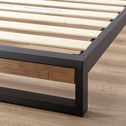 ZINUS Suzanne 37 Inch Bamboo and Metal Platform Bed Frame / Solid Steel Construction / No Box Spring Needed / Wood Slat Support / Easy Assembly, Chestnut Brown, Full