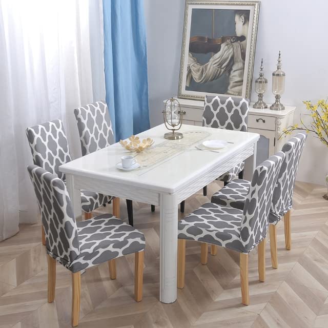 Spandex Geometric Printed Stretch Chair Cover for Dining Room Office Banquet Chair Protector Elastic Material Armchair Cover S22 1 pcs