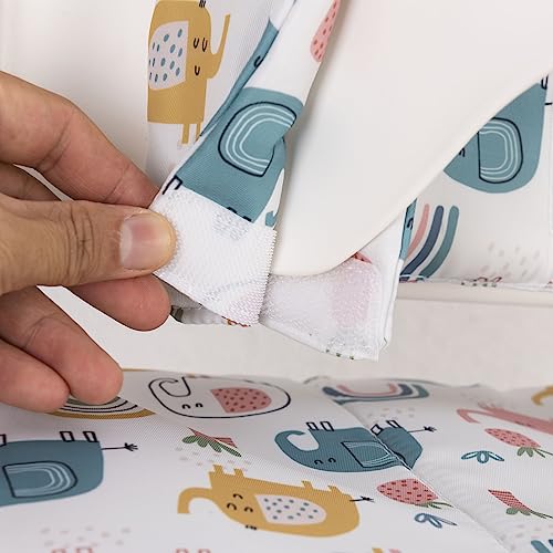 Dadouman Wipe Clean & Compatible Seat Cushion for Stokke Tripp Trapp Chair (Elephants)