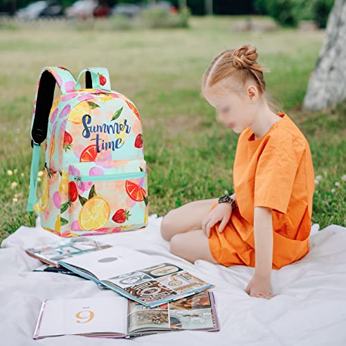 Dafelile Backpack with Pencil Case Set for Girls, 2 in 1 School Bookbag Set Cute Cartoon Lightweight Schoolbag for Kindergarten Elementary School Girls