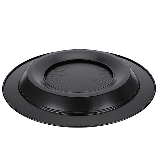 Kelepu Korean BBQ Grill Korean Style BBQ Grill Plate Smokeless Round Nonstick Iron Household Barbecue Pan Roasting Grill Pan with Outer Pan and Inner Pan for Indoor Outdoor Home Camping