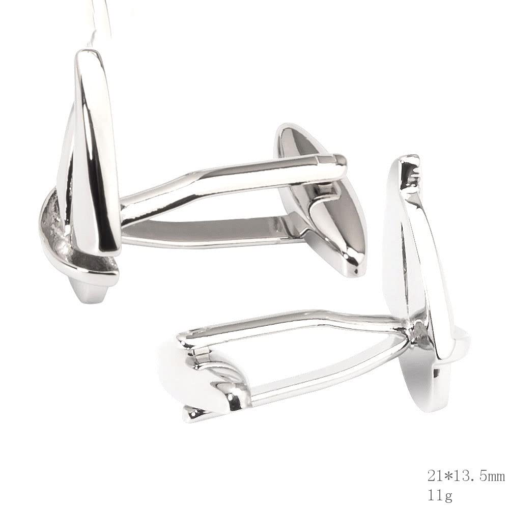 Fun Sailboat Shape Glossy Metal Cufflinks Men's French Shirt Cuff Button Cuff Studs