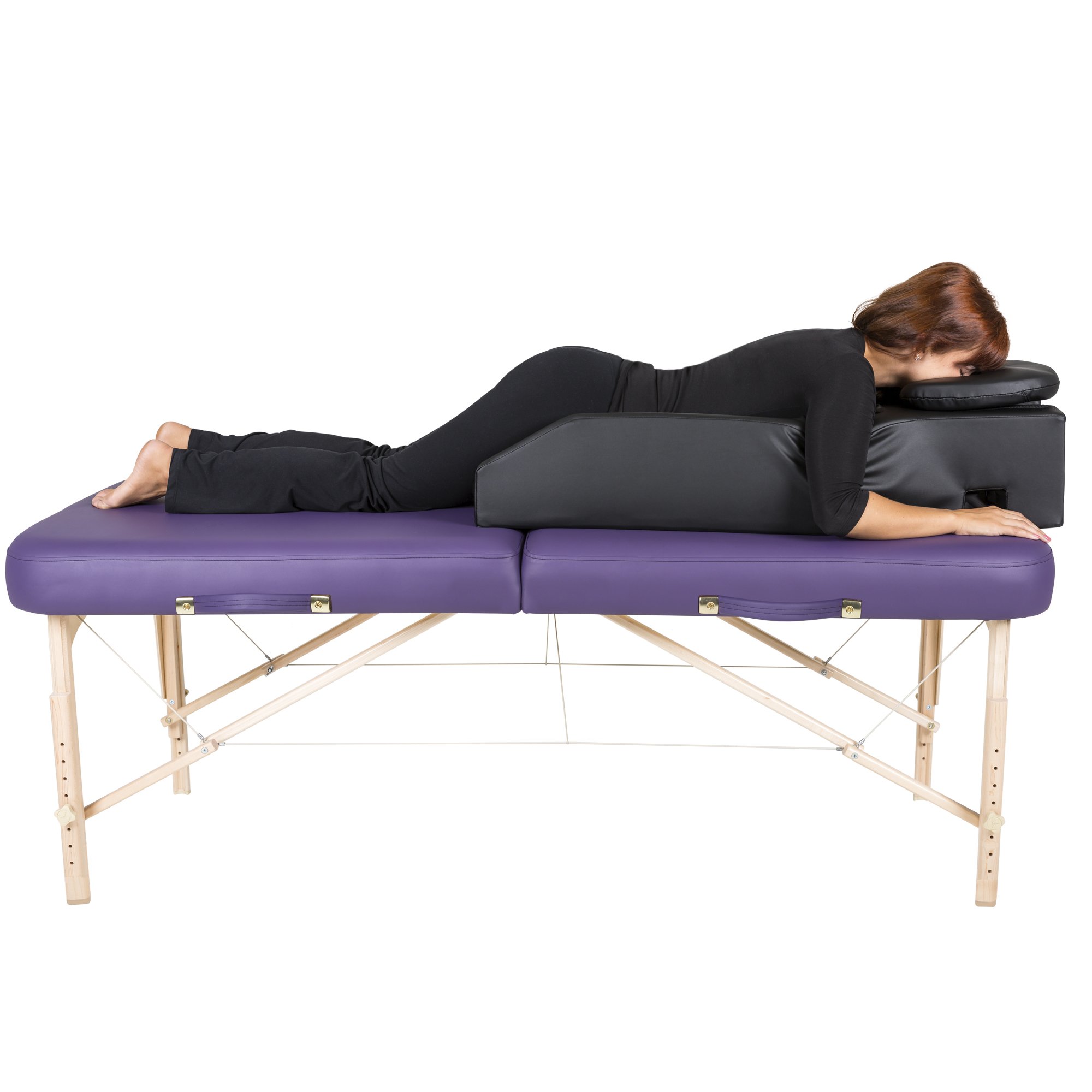 EARTHLITE Pregnancy Massage Cushion & Headrest - Full Body Pregnancy Bolster / Ideal After Breast Surgery & Lower Back Pain, Black