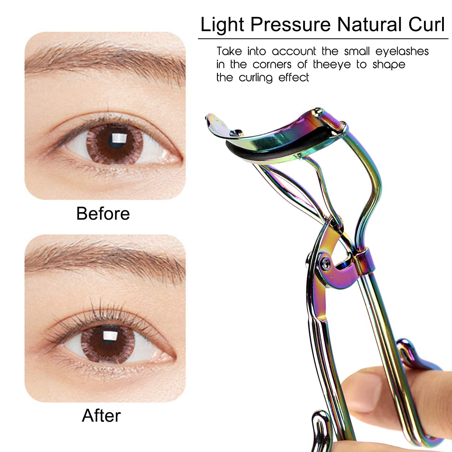 Eyelash Curler Kit,Eyelash Applicator Tool,4 in 1 Beauty Eye Lash Curlers with Tweezers, Scissors, Eyebrow Tweezers and 6 Replacement Silicone Refill Pads, Eyelash Curler for Women