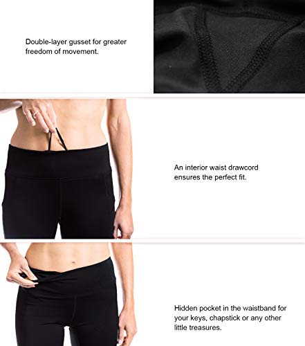 Yogipace Women's 20"/22"/24" Bootcut Cropped Flare Yoga Pants Capri Length Slim Fit Pants Lounge Crop Pant, YCW1402, 22", Black, Size XL
