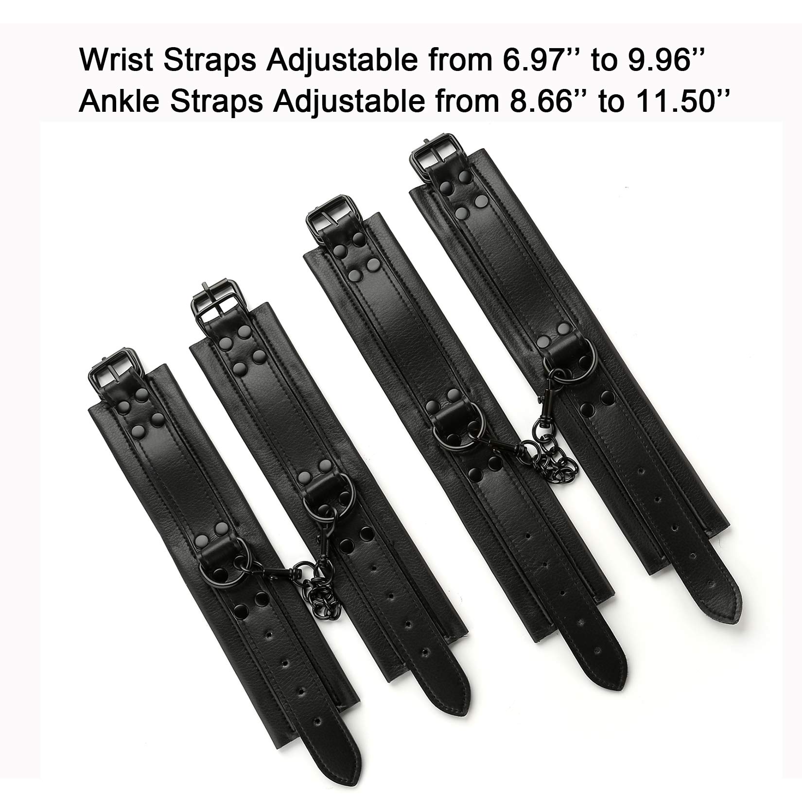 EXREIZST Expandable Adjustable 2 Spreader Bar with 4 Leather Straps Sports Fitness System Set, Silver and Black