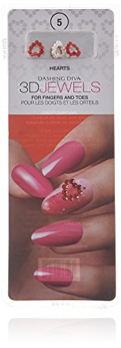 Dashing Diva Design FX 3D, Jewels Hearts, 3 Count