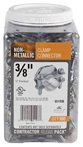 Halex β 3/8 Inch Non Metallic Twin Screw Clamp Connectors β 05103B β 100 Per Pack