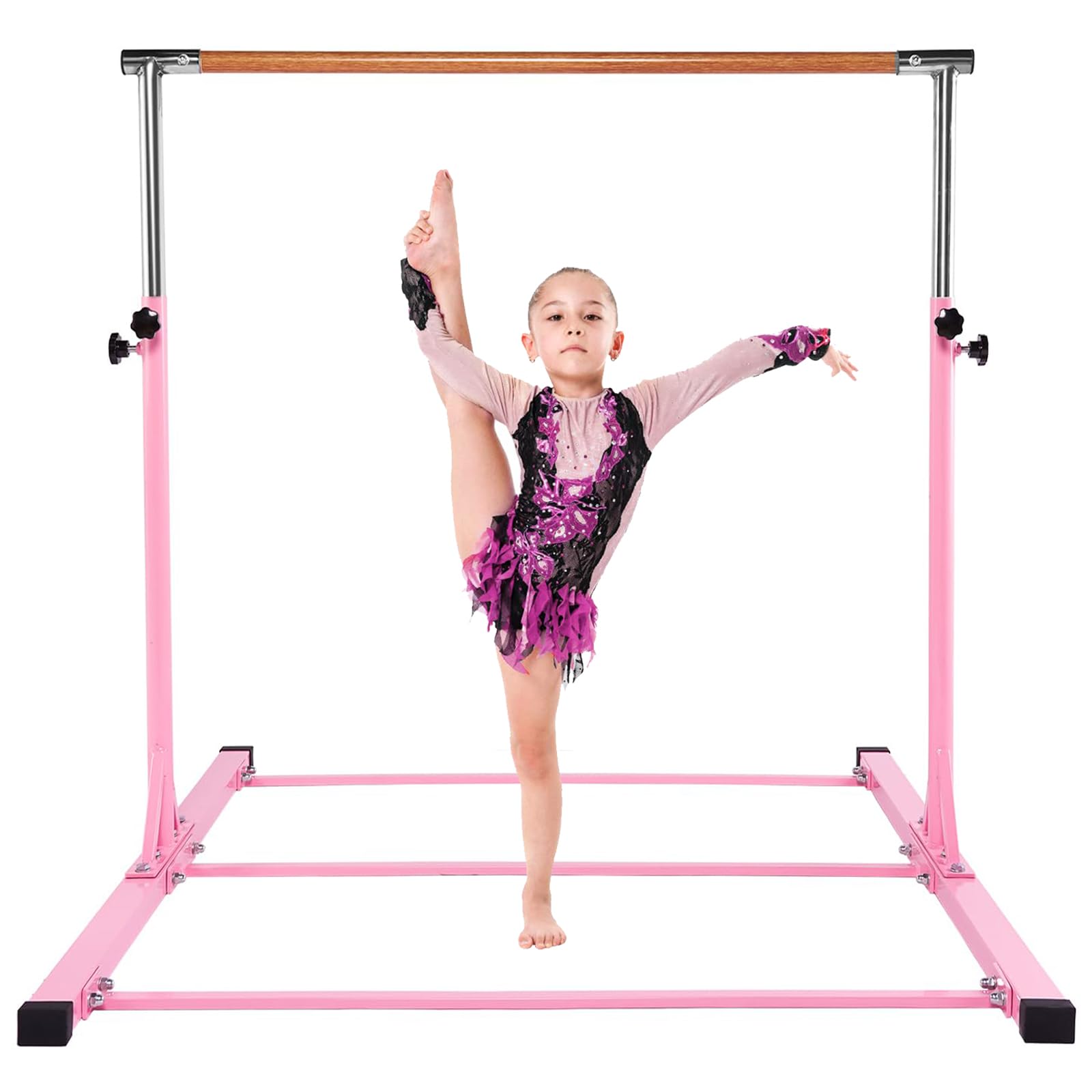 Dai&F Gymnastics Bars for Home, Adjustable Height Expandable Gymnastics Bars, Gymnastics Training Bar Children Folding Monkey Bars, bar Gymnastics for Home for Girls Boys(Blue)