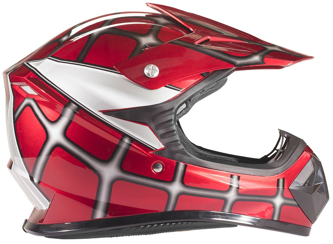 Typhoon Kids Pee Wee Off Road Motocross Gear Combo Helmet Gloves Goggles & Chest Protector Red - Small