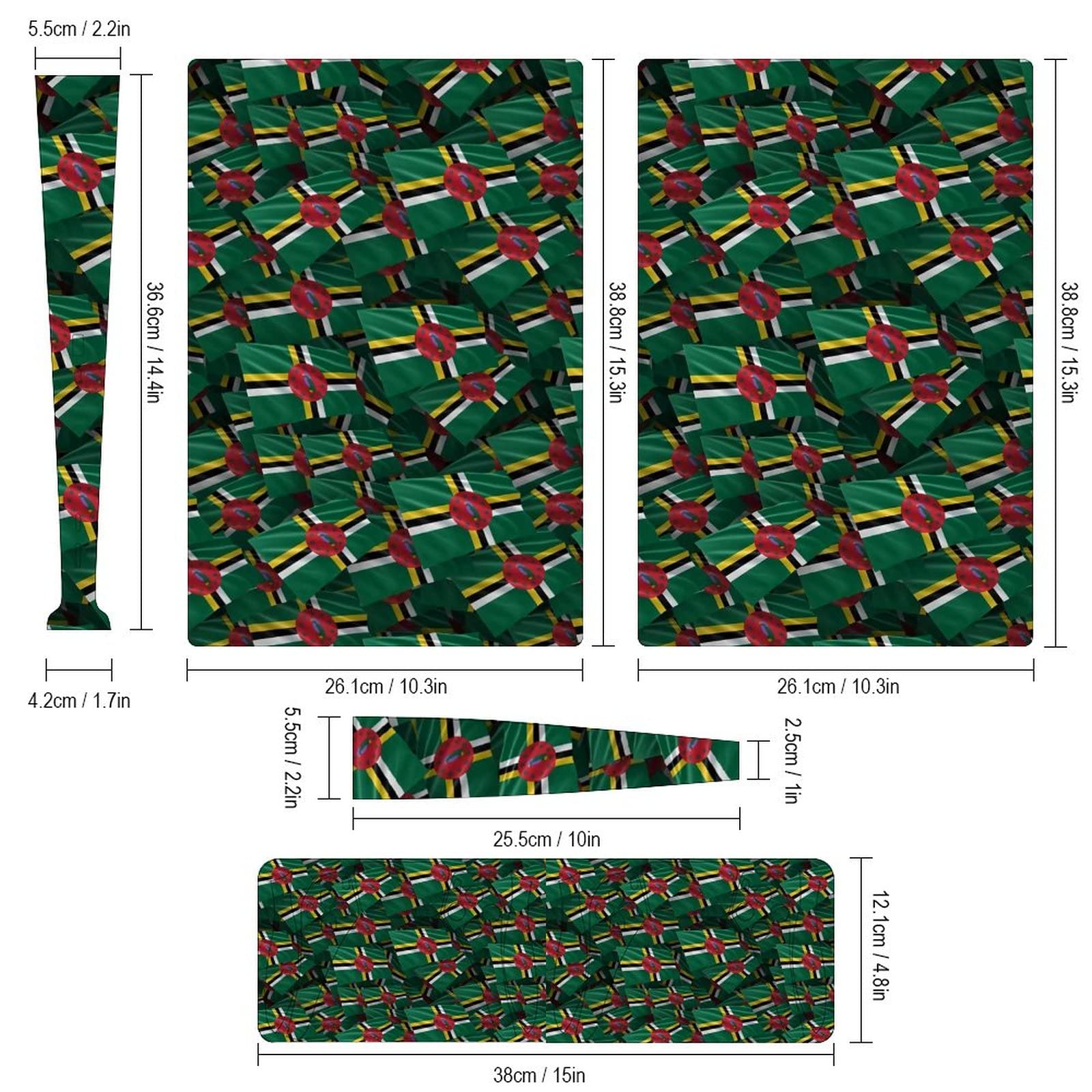 Dominica-Flag Compatible with PS5 Console and Controller Sticker Skin, Durable, Scratch-Resistant, and Bubble-Free (Digital Version)