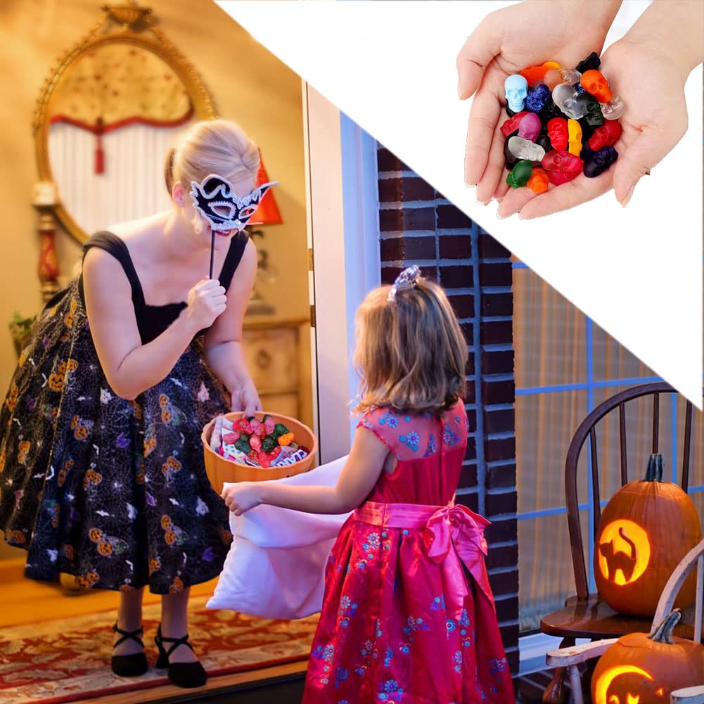 Gummy Skull Candy Molds,3-Pack 40 Cavity Silicone Skull Molds with 2 Droppers for Gummy,Candy,Jelly,Chocolate,Wax Melt,Dog Treats,Ice Cube