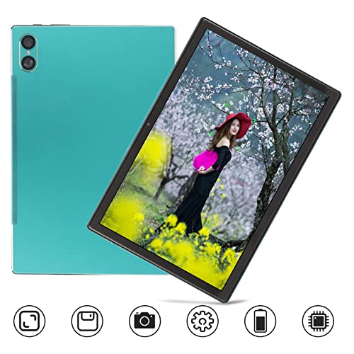 DAUERHAFT 10 Inch Tablet, 8 Core CPU Tablet PC, 8GB 256GB Tablet, IPS Screen HD Tablet, 4G LTE 5G WiFi Tablet, 7000mAh, Fast Charging Support Calling Tablet for Android 12 with Dual Camera(Green)