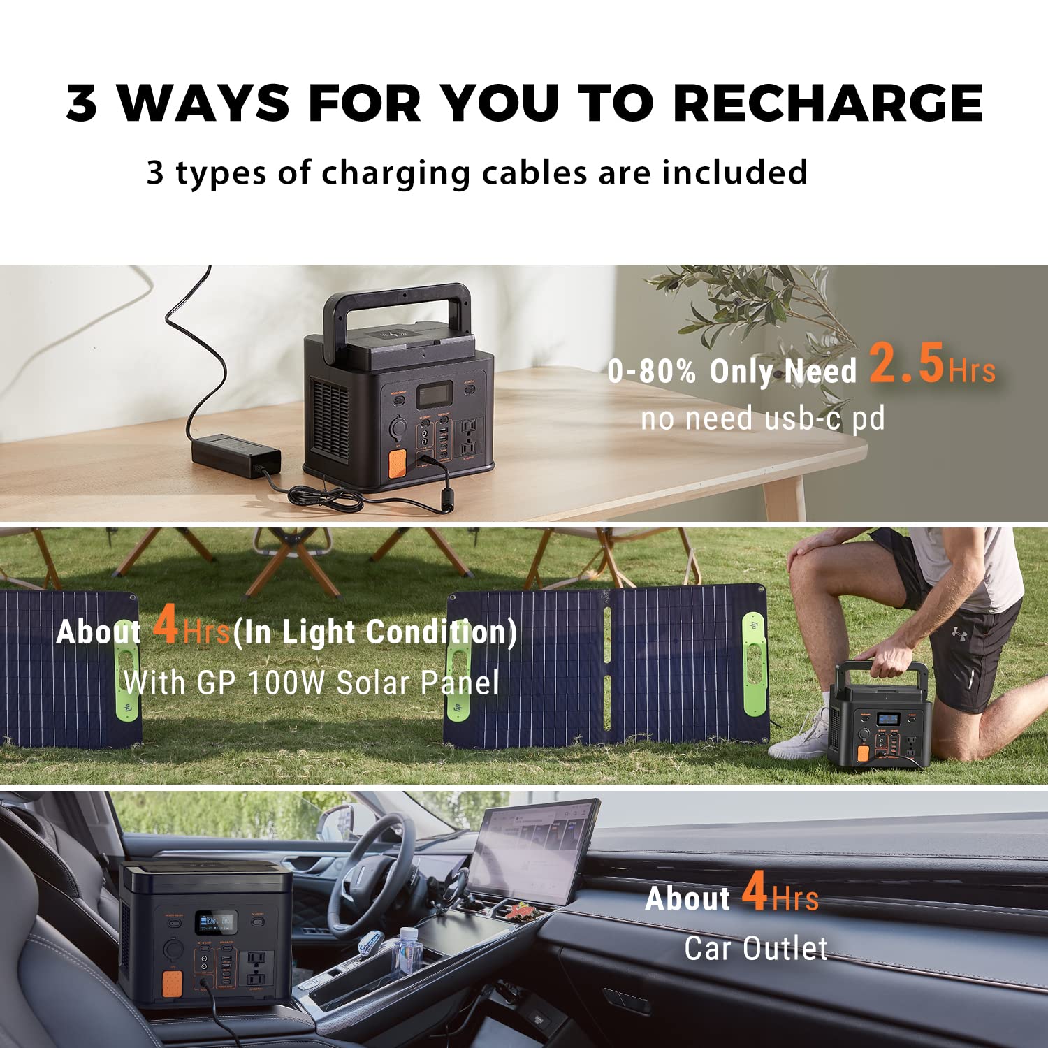 Green Power 320Wh Portable Power Station LiFePO4 Solar Generator With 2 AC Outlet 110V/320W Pure Sine Wave and Wireless Charging for Outdoors Camping Travel Hunting Home Emergency (Grade A Cells)