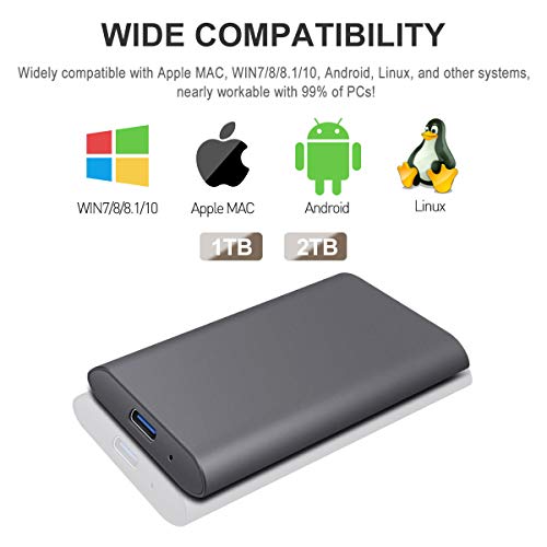 External Hard Drive 2TB USB3.1 for PC, Mac, Desktop Computer, Wii U, Xbox (2TB, Gold)