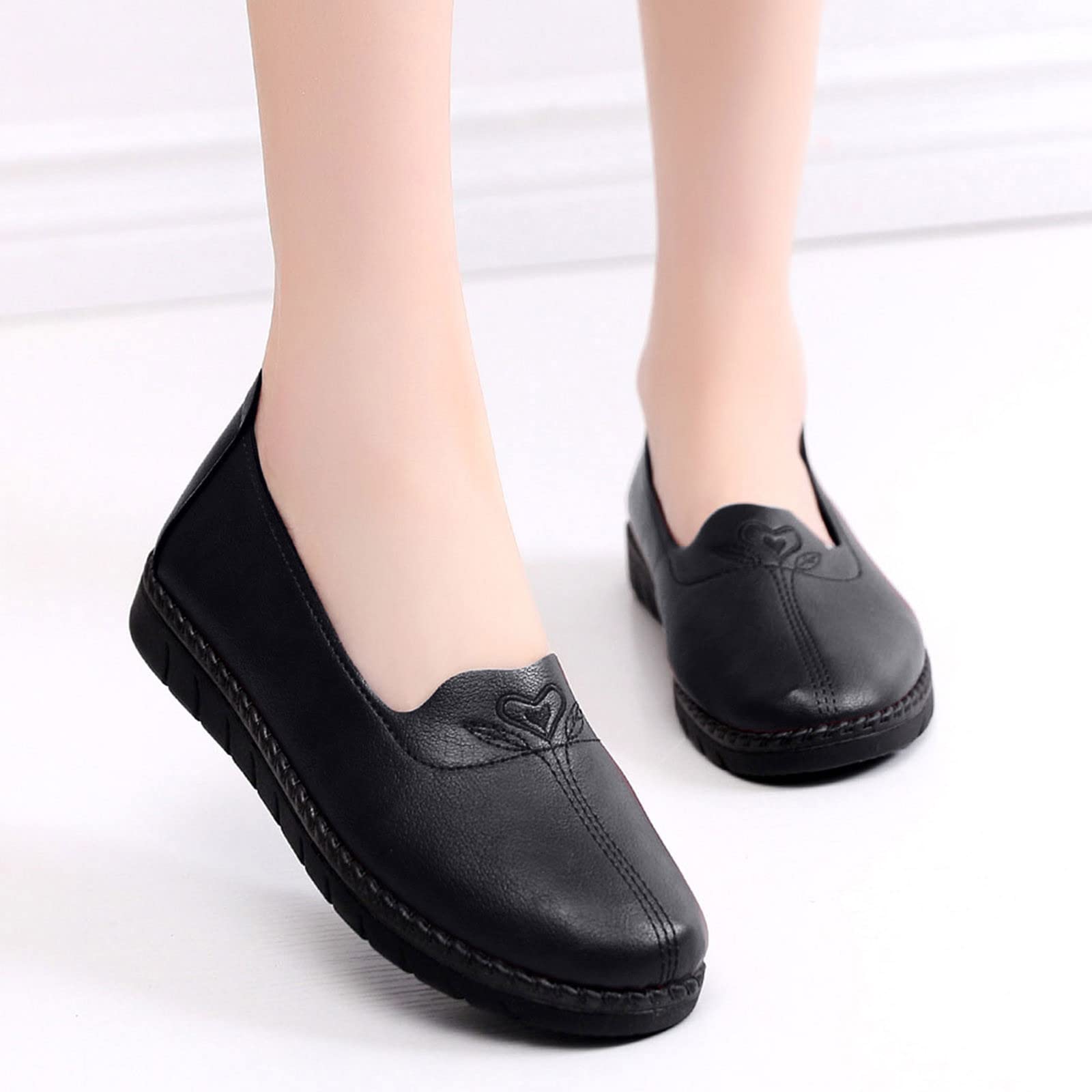 Fashion Four Seasons Women Casual Shoes Flat Bottom Thick Soles Soft and Comfortable Solid Color Simple High Top Sneaker Black