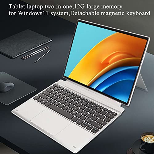 Dpofirs 2 in 1 Laptop 12.3in, 12GB 256GB SSD Windows11 Laptop, for Intel J4125 2.00GHz (Up to 2.7GHz), for Intel UHD Graphics 600, Mini HDMIx1, WiFi