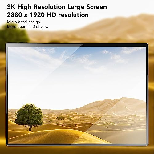 Dilwe 12.3 Inch 2 in 1 Touchscreen Tablet Laptop, 3K UHD Tablet with J4125 Processor, 8GB DDR4 Computer Tablet with Magnetic Keyboard, BT5.0, WiFi, Dual Speakers for Win 10 (US Plug 8GB+1TB)