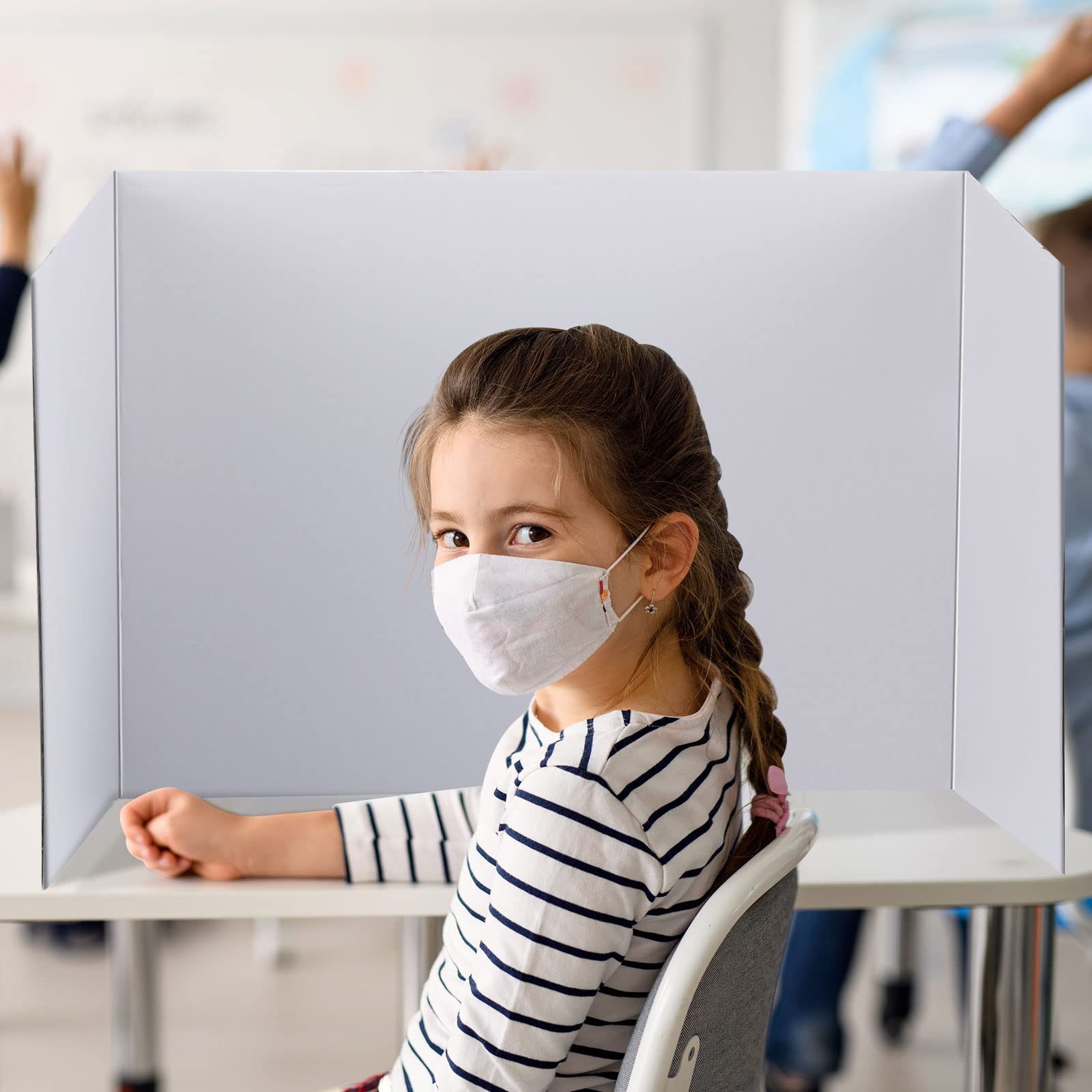 Desk Dividers Privacy Boards for Student Classroom Privacy Folders Thick Cardboard Trifold Poster Board 22.5 x 18 x 12.75'' Table Desk Privacy Panel Screen Partition School Office (12 Pcs)