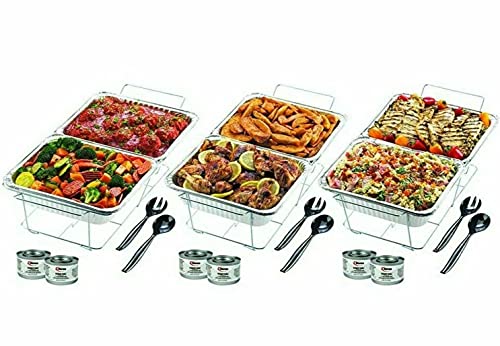 Nicole Fantini 25 Pc Disposable Aluminum Chafing Dish Buffet Party Set WITH HANDY LIGHTER