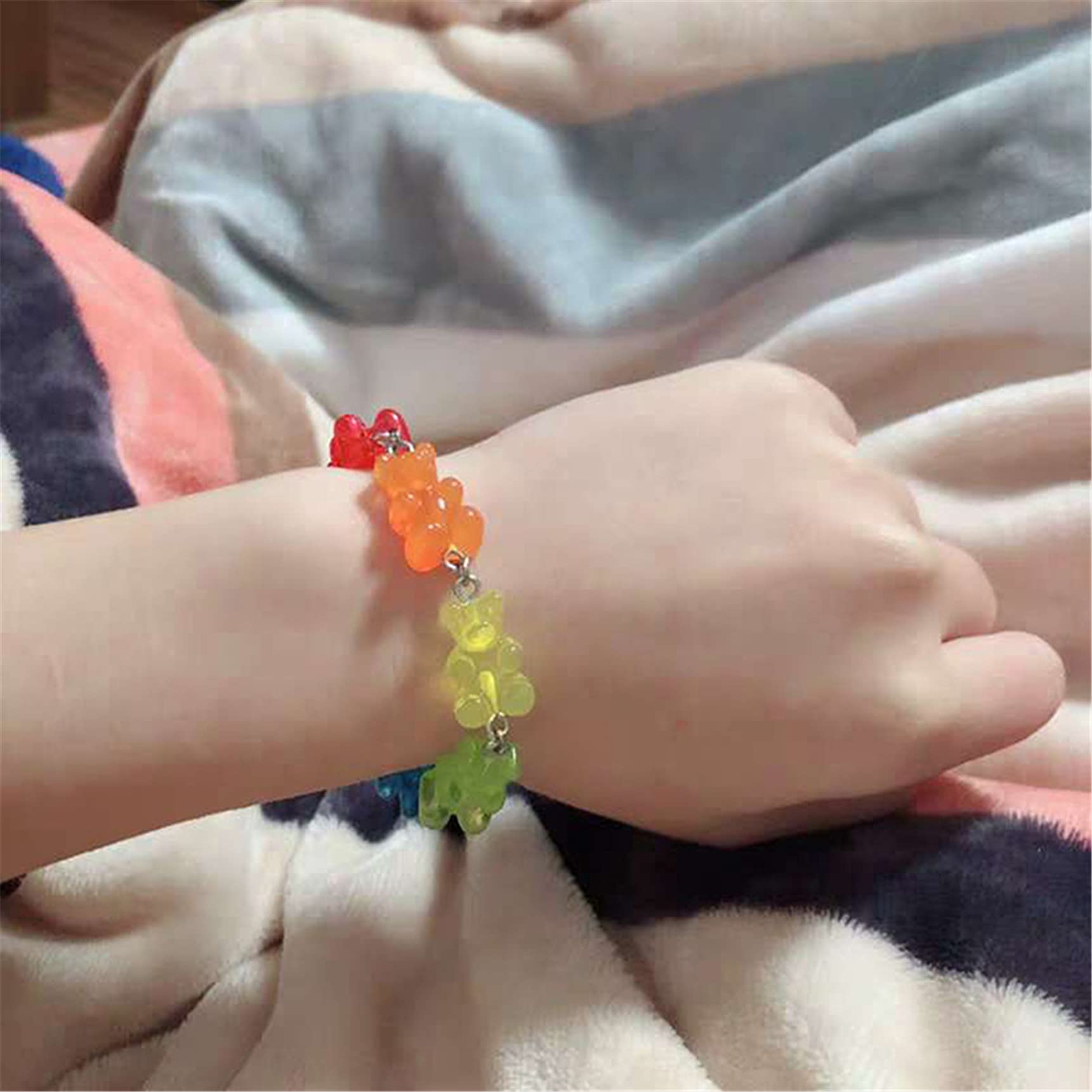 DFGDSF Simple Lovely Candy Color Bear Bracelet Multicolor Bear Bracelet Accessories